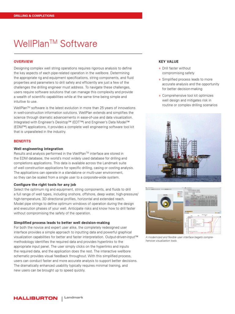 WellPlan Software DATASHEET PDF | PDF | Casing (Borehole) | Sensitivity ...