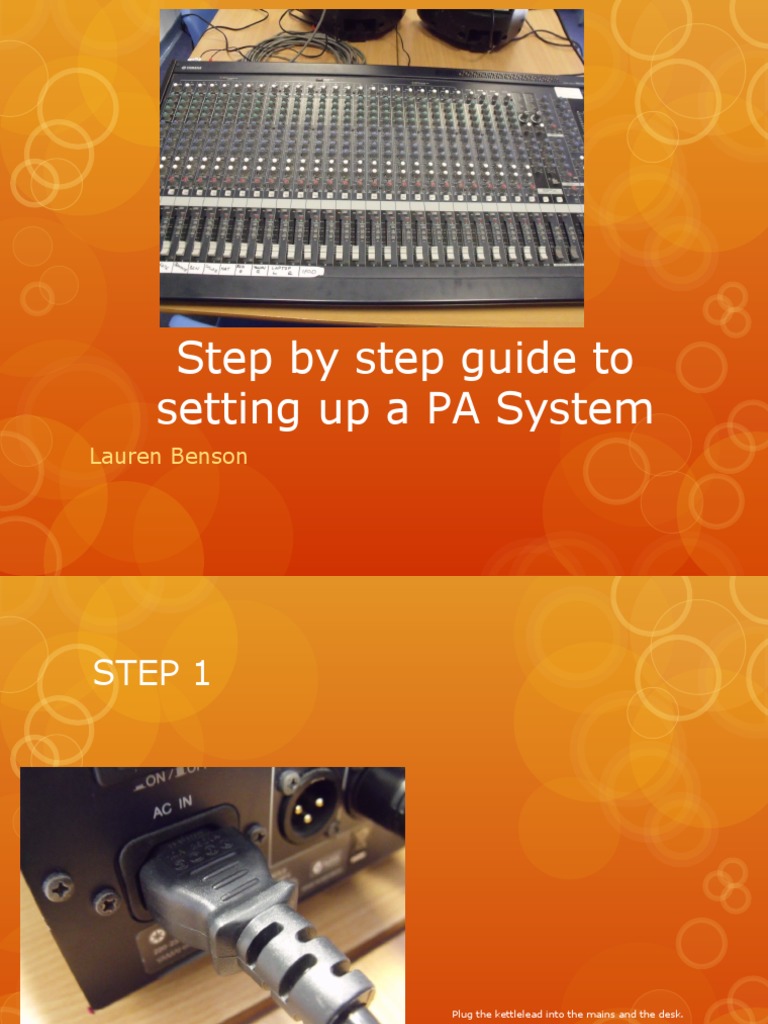 Step by Step Guide To Setting Up A PA System: Lauren Benson | Download ...