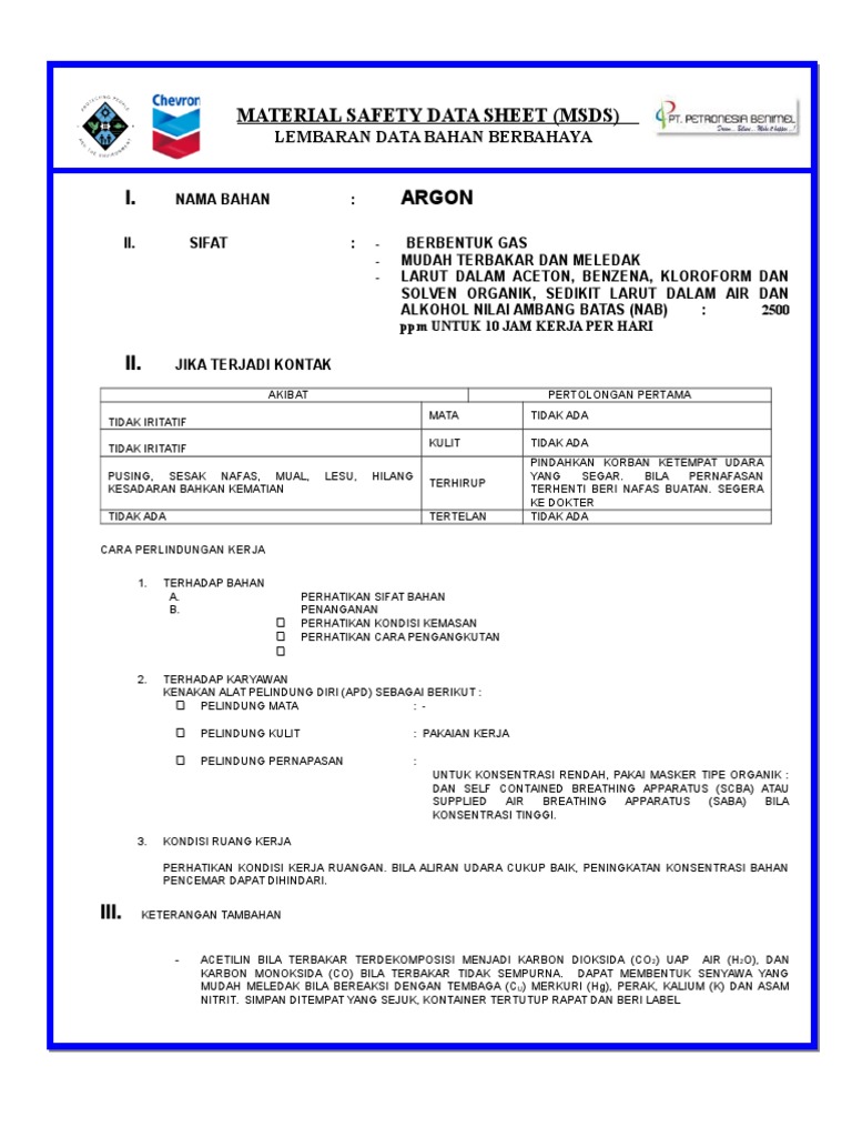 Msds Argon Ind | PDF