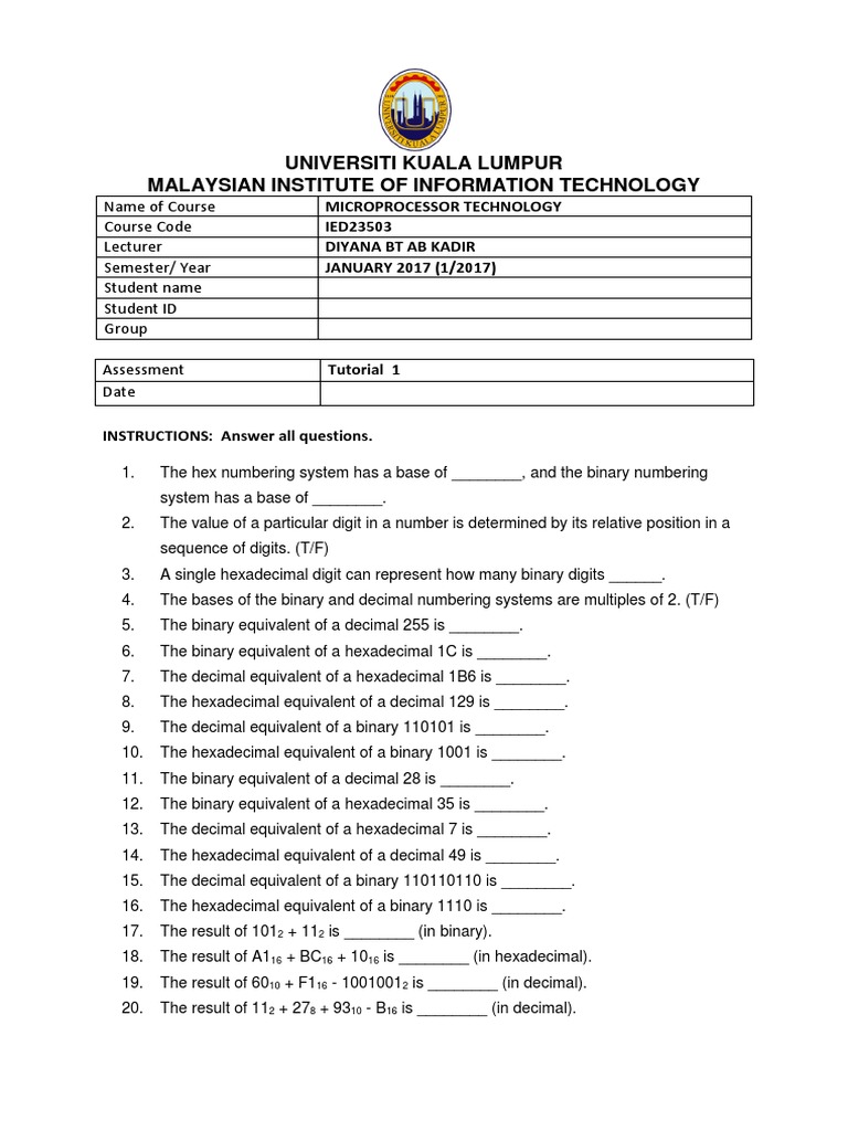 Tutorial on Numbering Systems | PDF | Teaching Methods & Materials