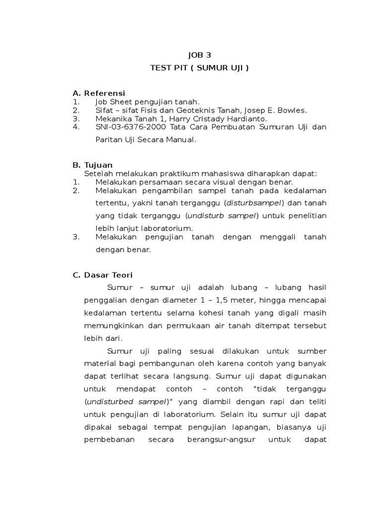 Soil Investigation Through Test Pits Pdf