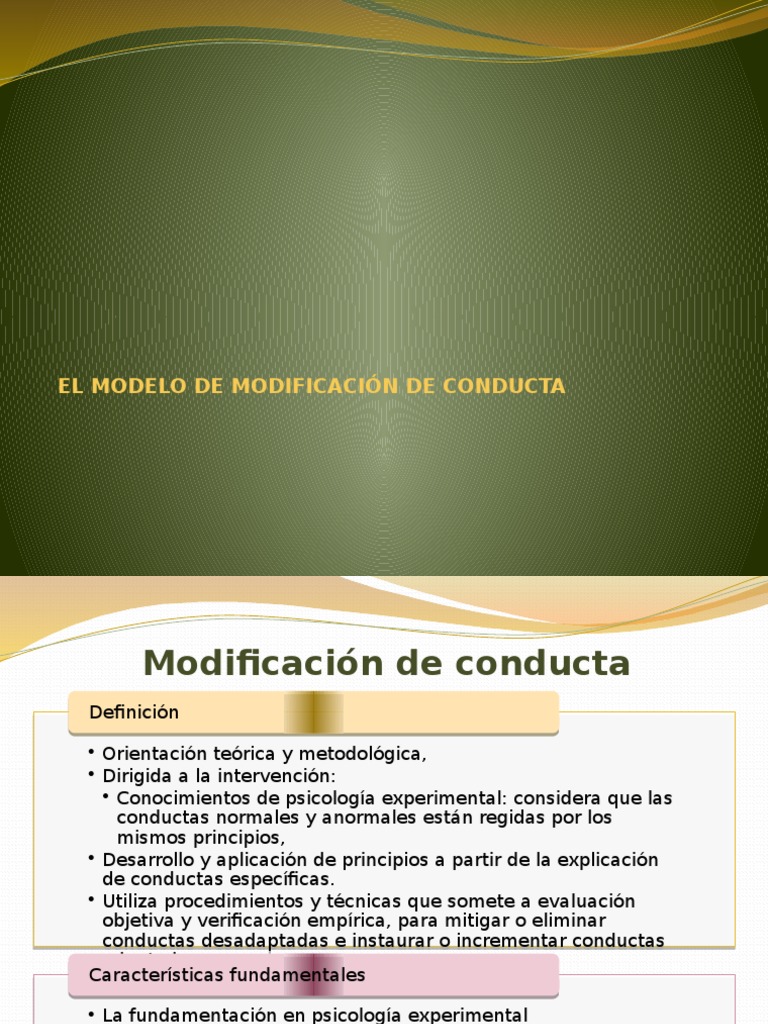 Modelo Modificacion de Conducta | Aprendizaje | Comportamiento | Prueba ...