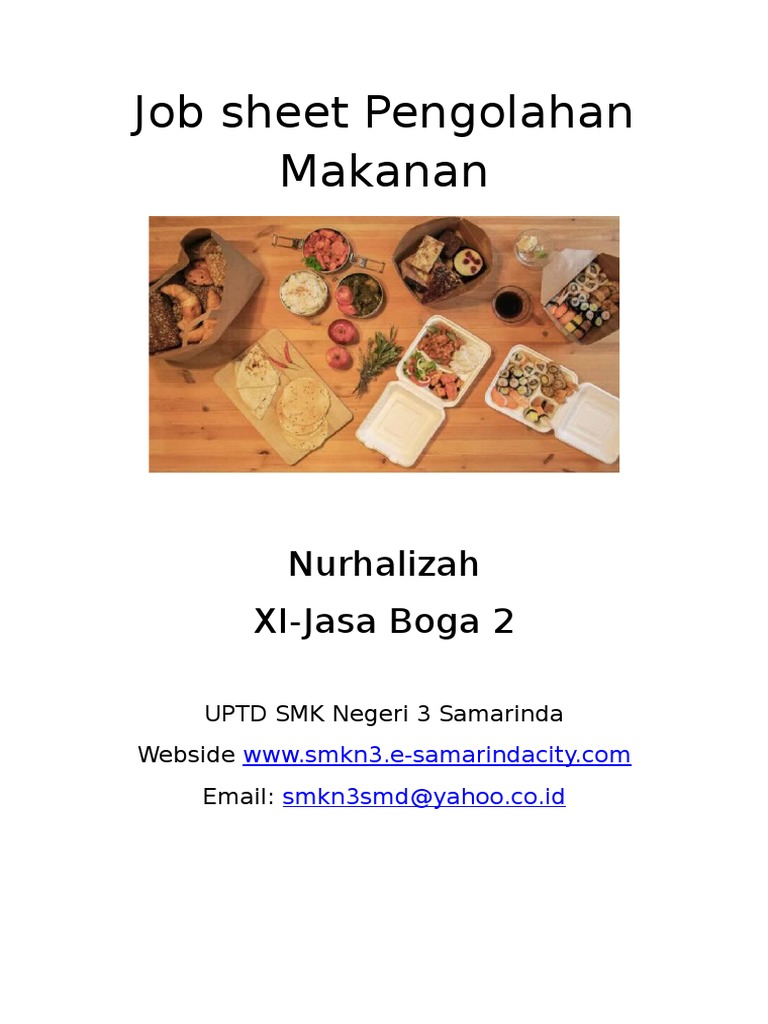 Job Sheet Pengolahan Makanan | PDF