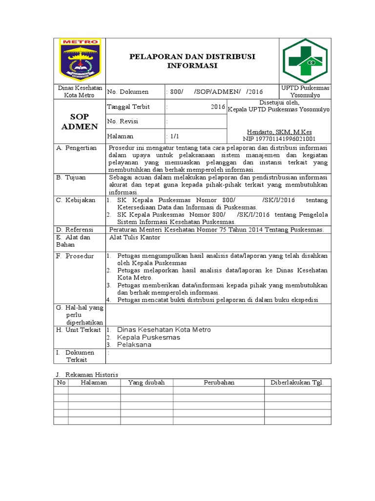 2.3.17.4 SOP Pelaporan Dan Distribusi | PDF