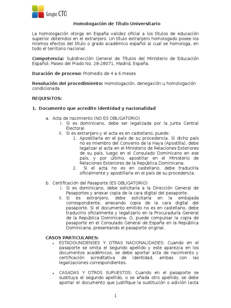 Guía completa sobre el proceso de homologación de títulos ...