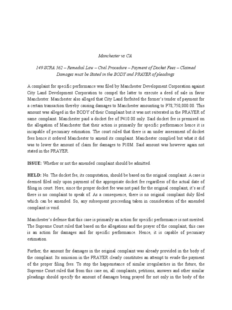 Civ Pro Cases | PDF | Pleading | Complaint