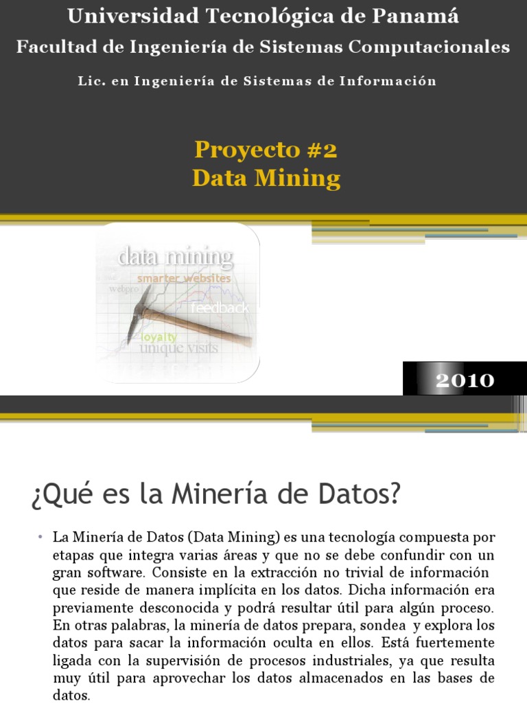 Proyecto 2 Data Mining Pdf Procesamiento De Datos Estadísticas