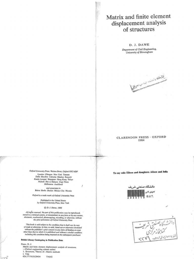 Matrix and Finite Element Displacement Analysis of Structures-Dawe | PDF