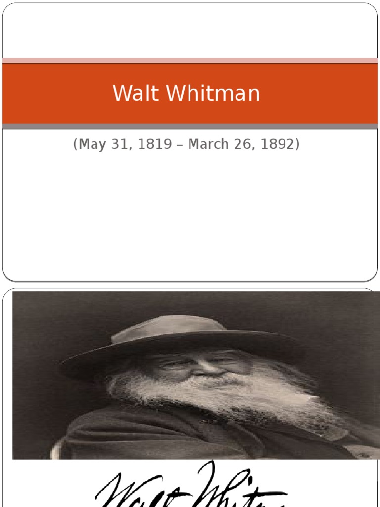Walt Whitman: Life and Works Overview | PDF