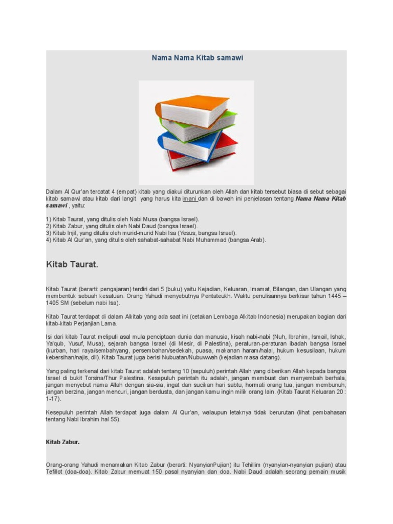 Nama Nama Kitab Samawi | PDF