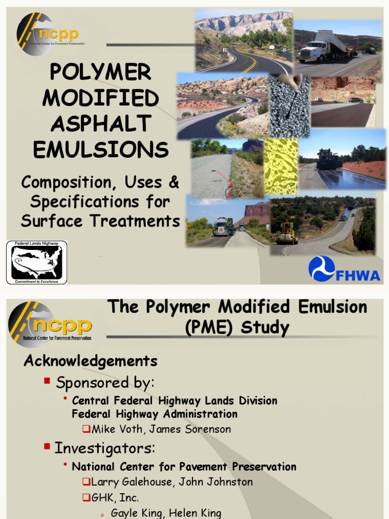 Polymer Modified Asphalt Emulsions | PDF | Materials | Building Engineering