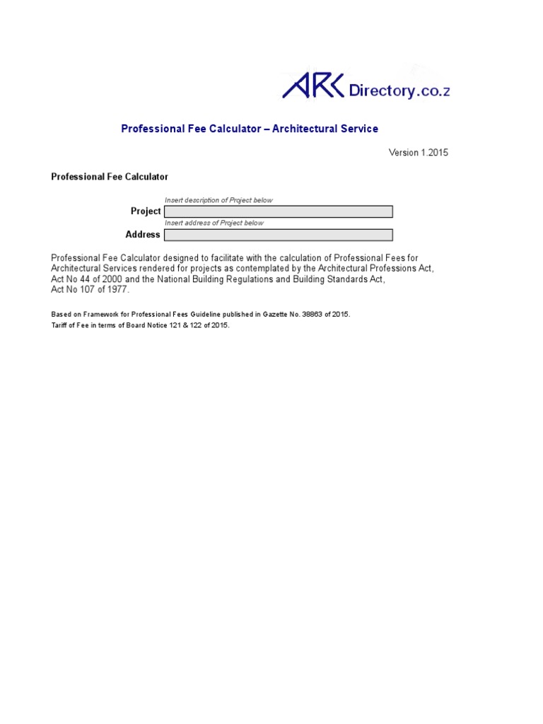 Architectural Fee Calculator 2015 | PDF | License | Copyright