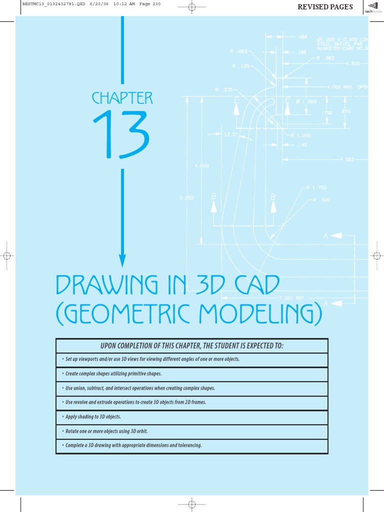 Drawing in 3D CAD (Geometric Modeling) : Upon Completion of This Chapter, The Student Is ...