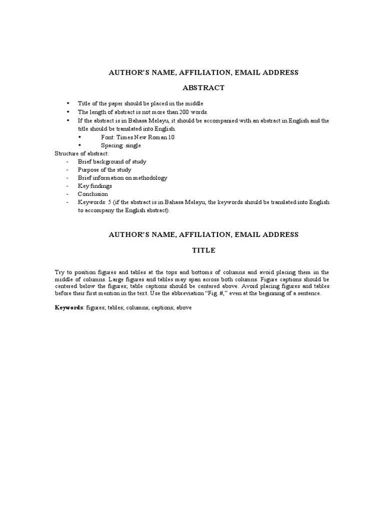 Author'S Name, Affiliation, Email Address: Keywords: Figures Tables ...