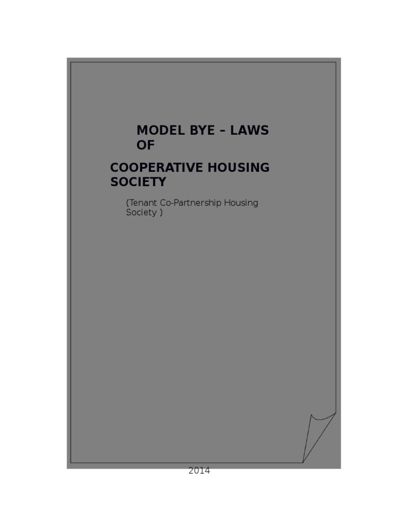 Model Bye Laws of Coop Housing Society New Flatowner Type (2!9!14 ...
