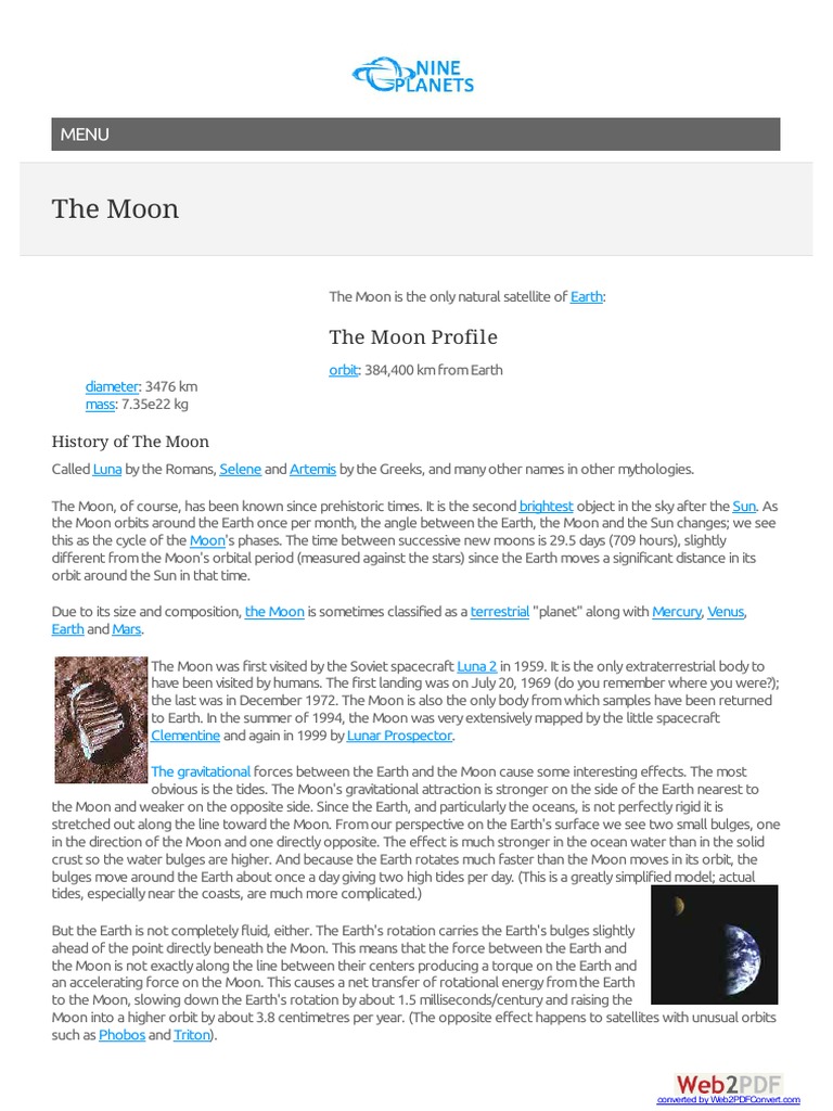Nineplanets Org | PDF | Moon | Orbit