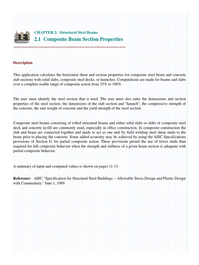 2.1 Composite Beam Section Properties | PDF | Strength Of Materials ...