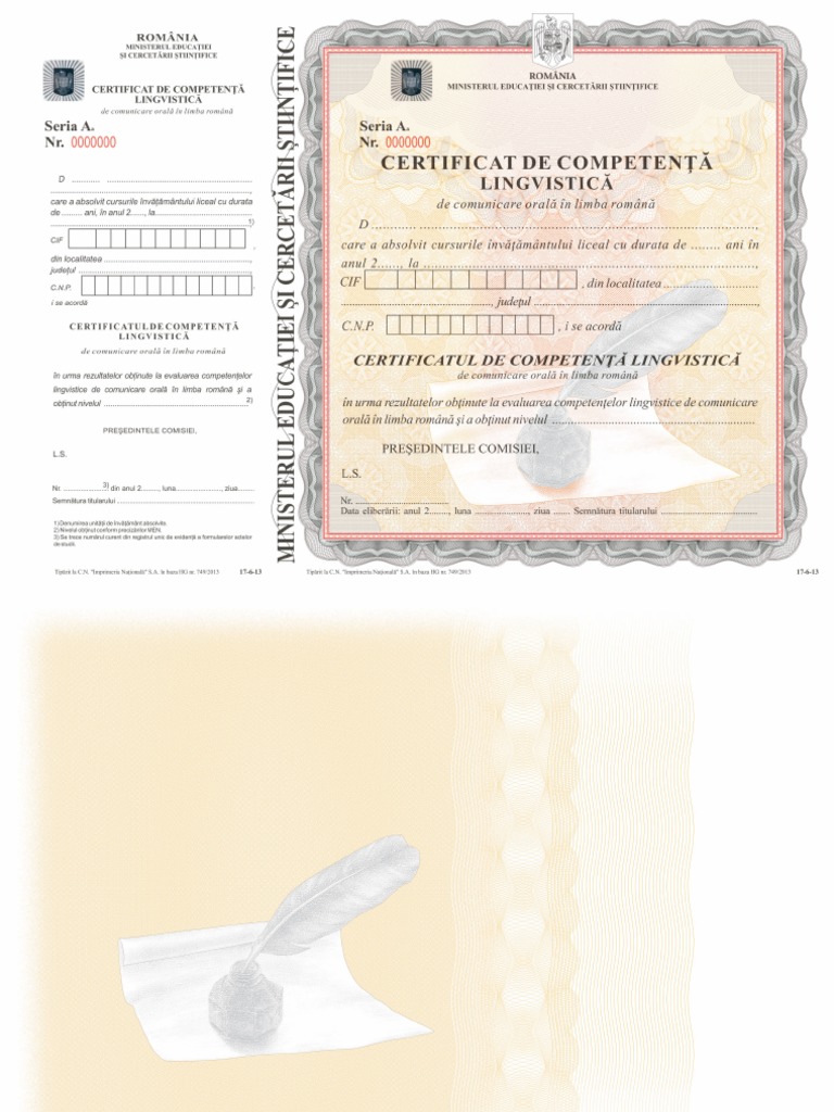 Certificat de Competenta Lingvistica - LB Romana | PDF