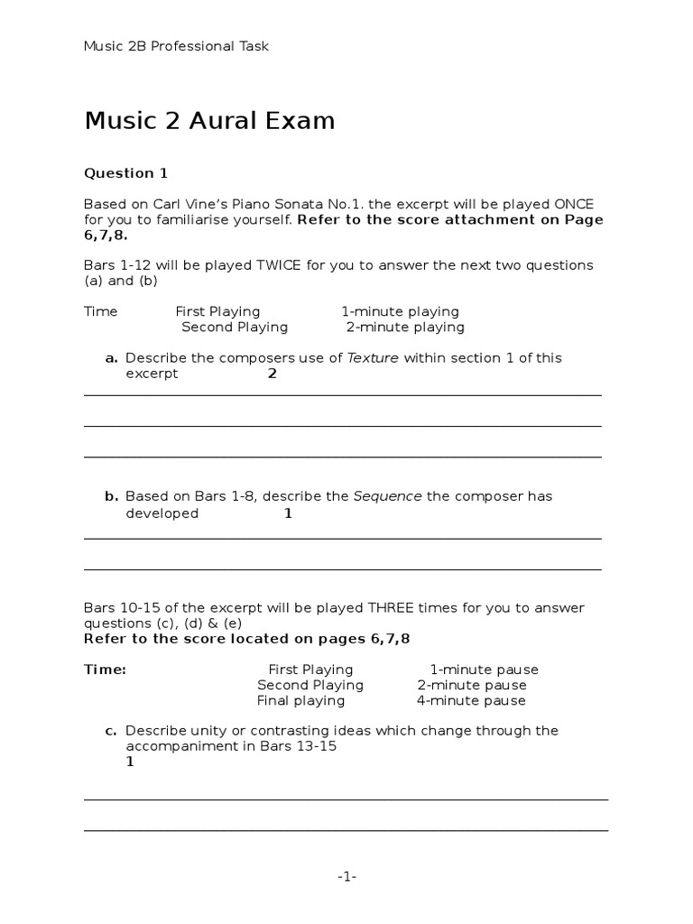 Music 2 Aural Exam | PDF