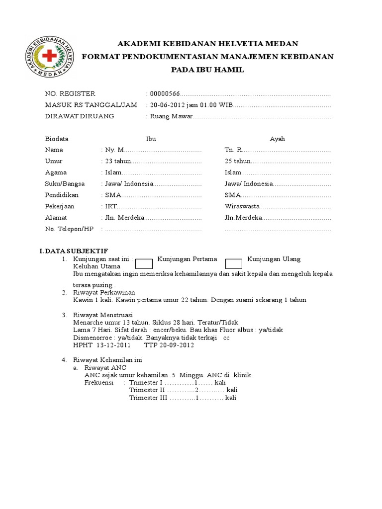 Format Askeb Anc Soap | PDF | Kesehatan Holistik