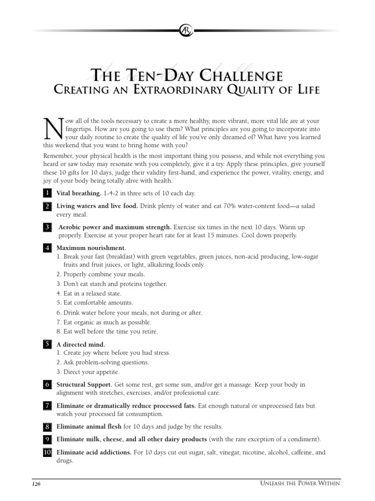 10-Day-Challenge - by Tony-Robbins PDF | PDF