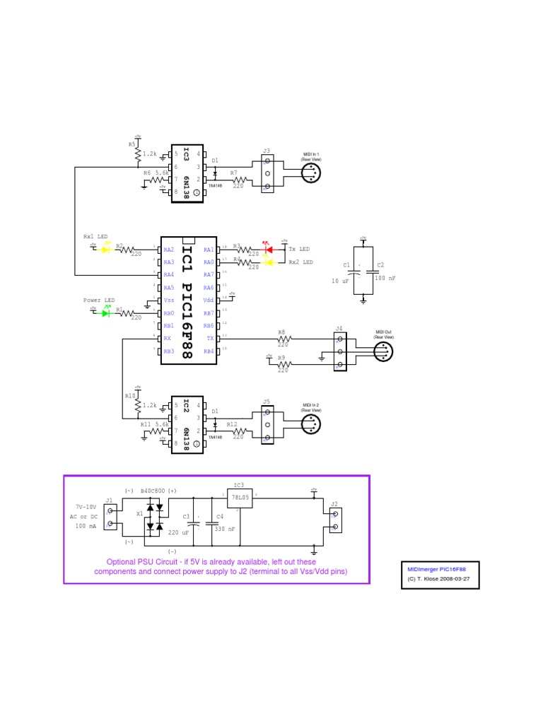Optional PSU Circuit - If 5V Is Already Available, Left Out These ...