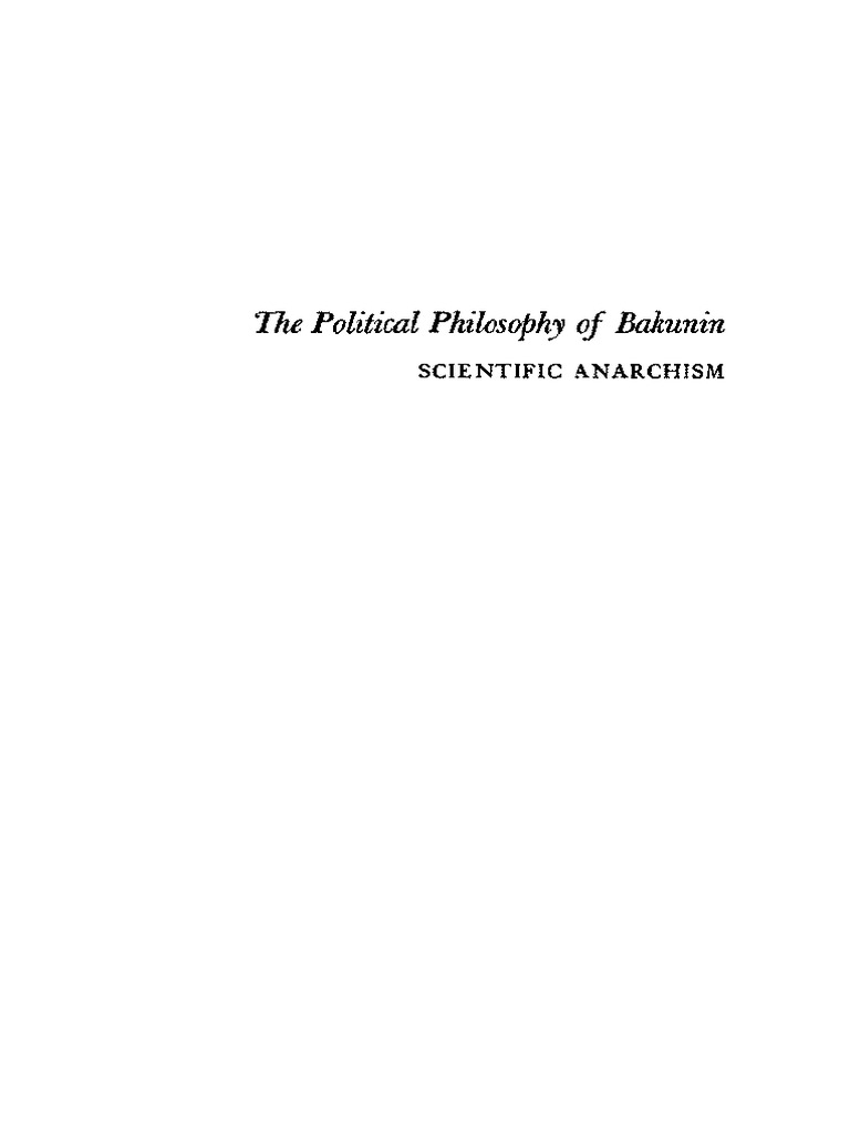 Maximoff - The Political Philosophy of Bakunin | PDF | Anarchism | Anarchy