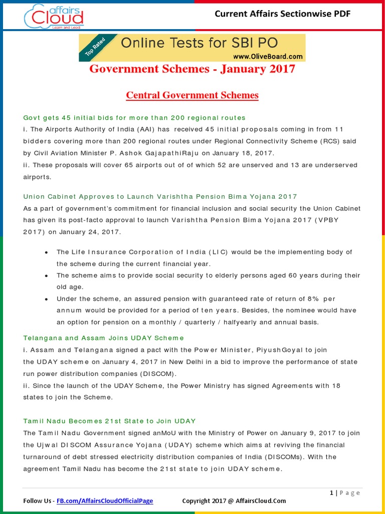 Government Schemes 2017 | PDF