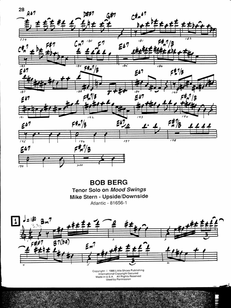 Bob Berg Jazz Tenor Solos Masters of The Tenor Saxophone by Trent ...