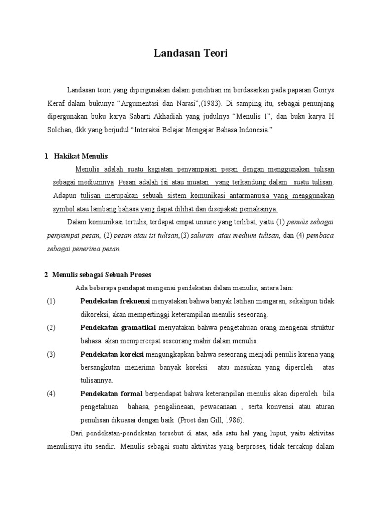 Landasan Teori Menulis | PDF