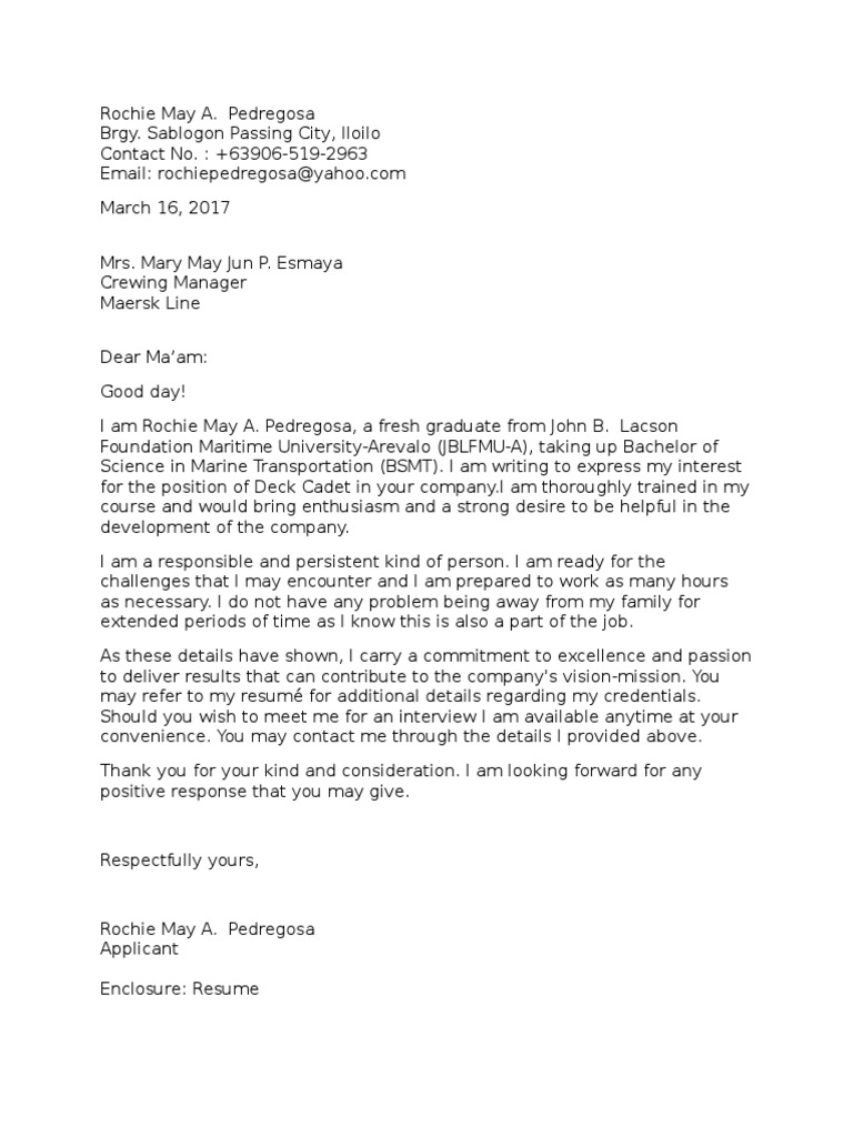 Application Letter 1 | PDF