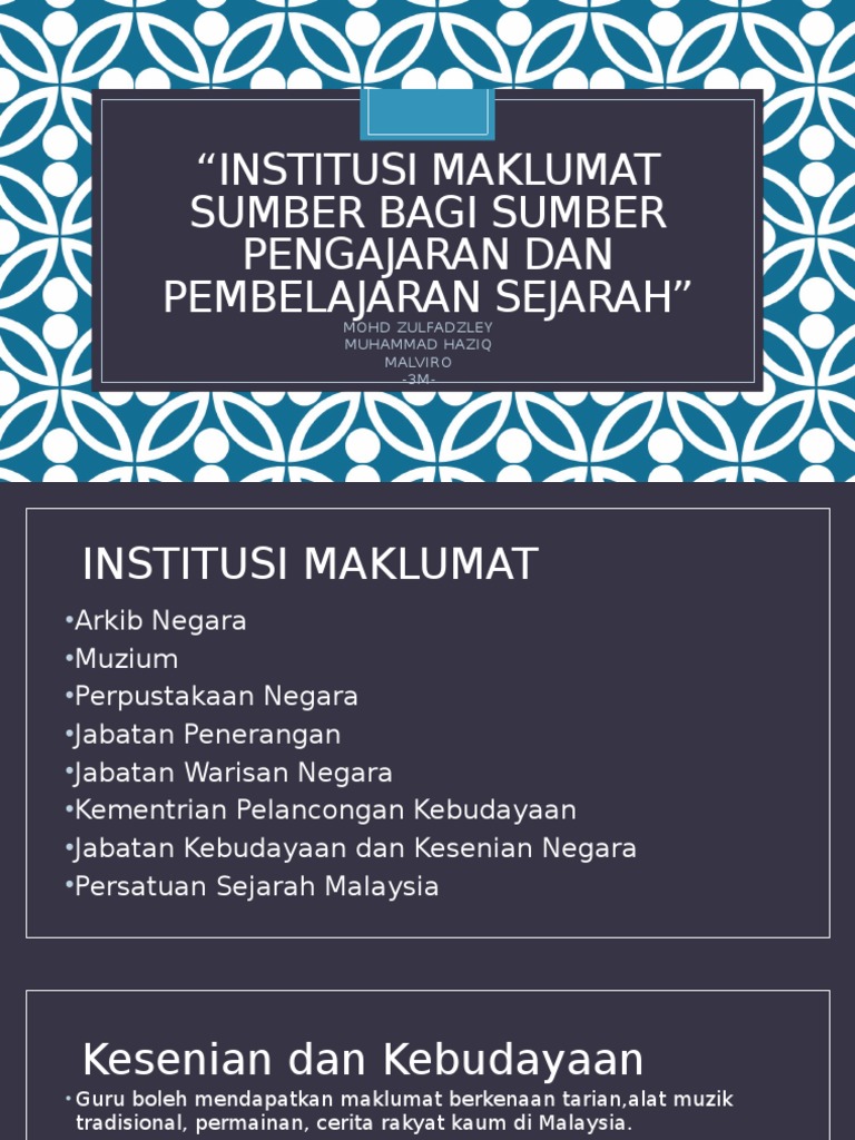 Institusi Maklumat Sumber Bagi Sumber Pengajaran Dan | PDF