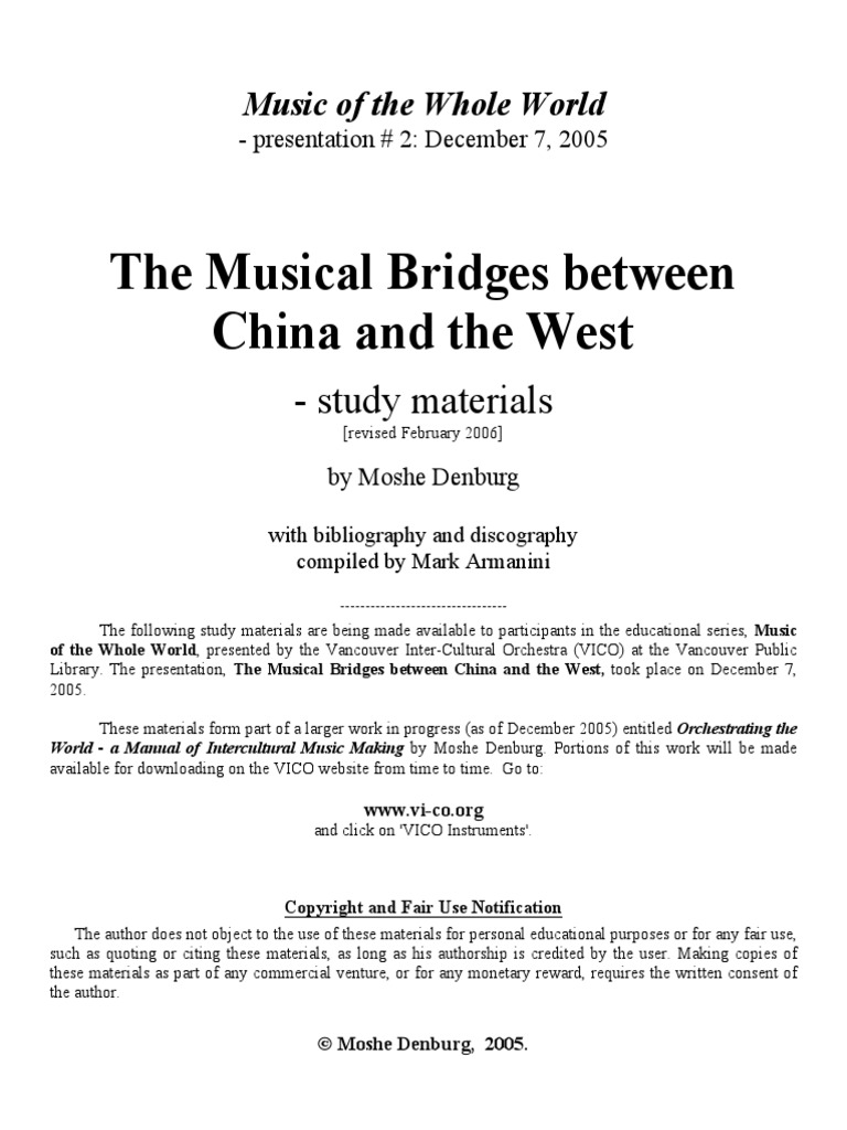 The Musical Bridges Between China and The West | PDF | String ...