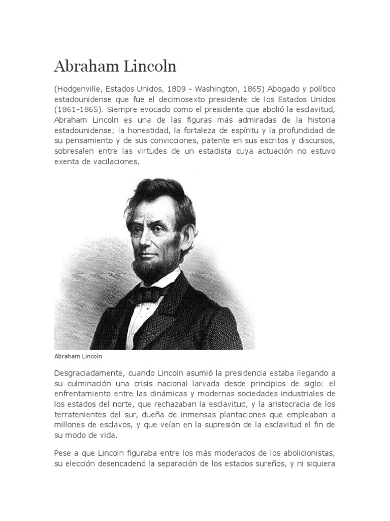 Abraham Lincoln | PDF | Abraham Lincoln | Estados confederados de América