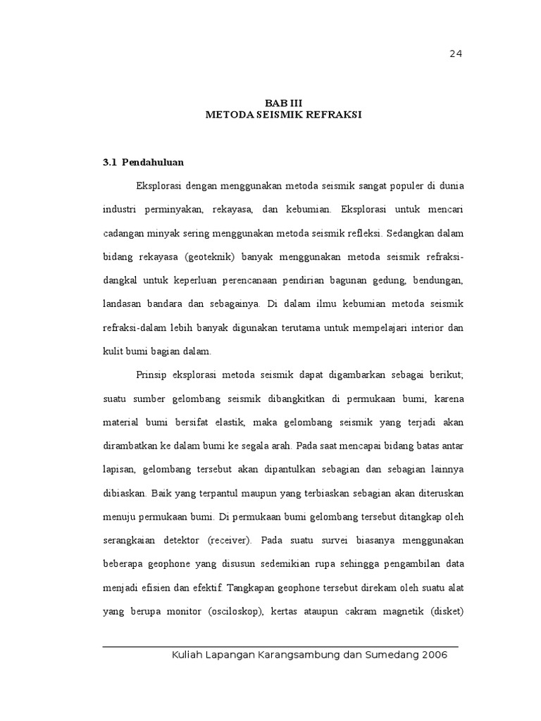 BAB III Seismik Refraksi | PDF