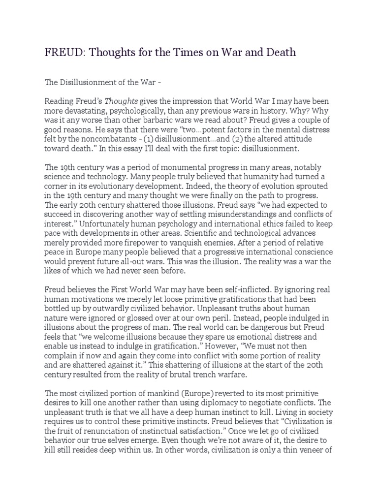 FREUD: Thoughts For The Times On War and Death | Download Free PDF ...