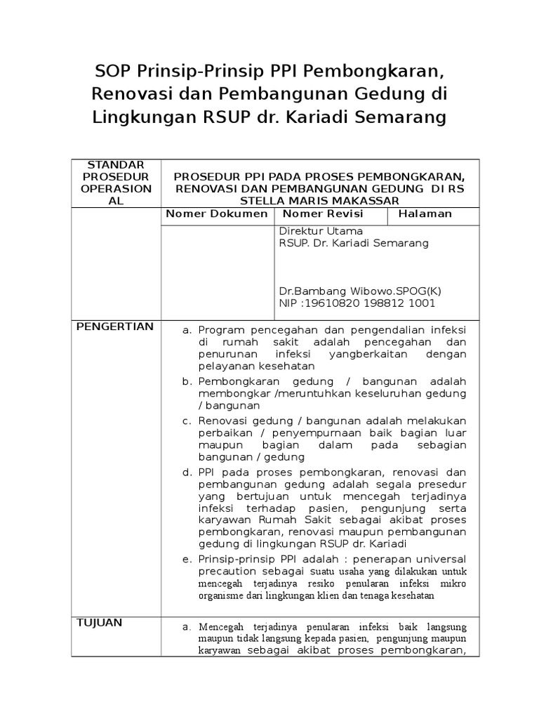 SOP Prinsip-Prinsip PPI Pembangunan Gedung | PDF | Teknologi & Rekayasa
