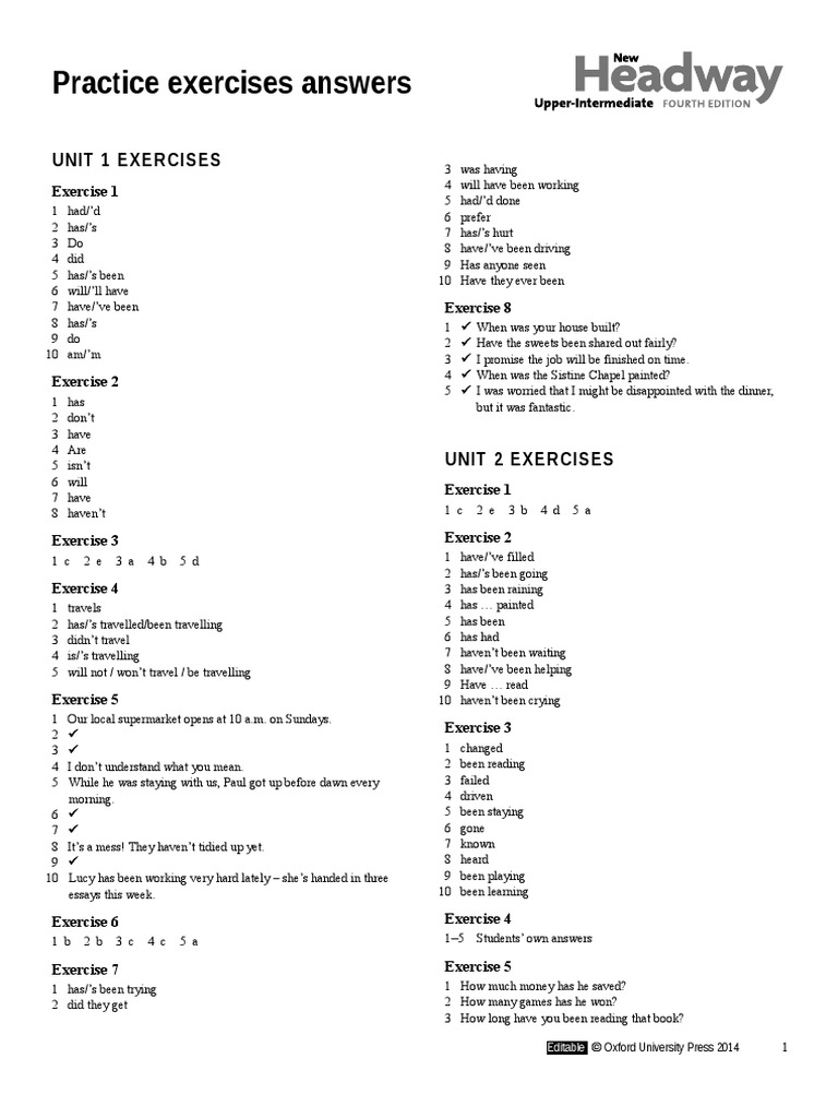 Grammar Practice Answers | PDF