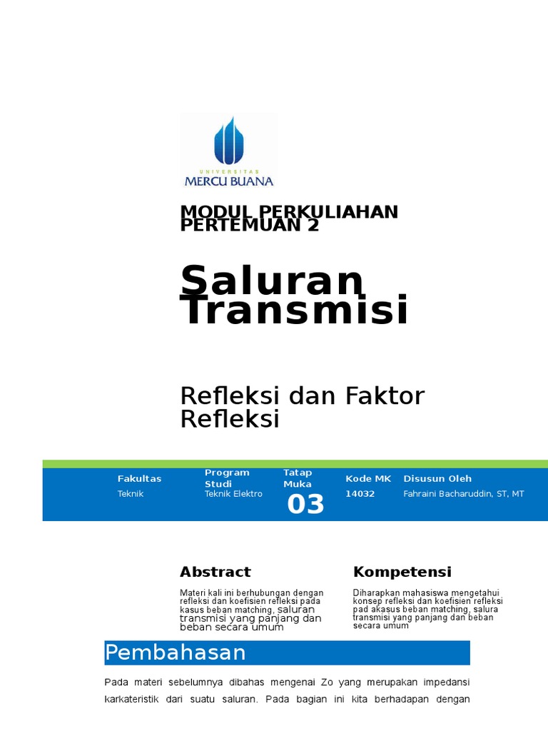 Modul Saluran Transmisi (TM3) | PDF