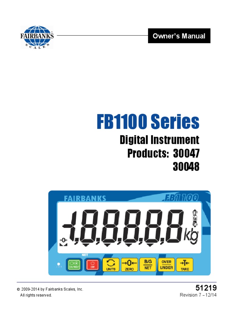 Fairbanks Fb100 | PDF | Menu | Calibration