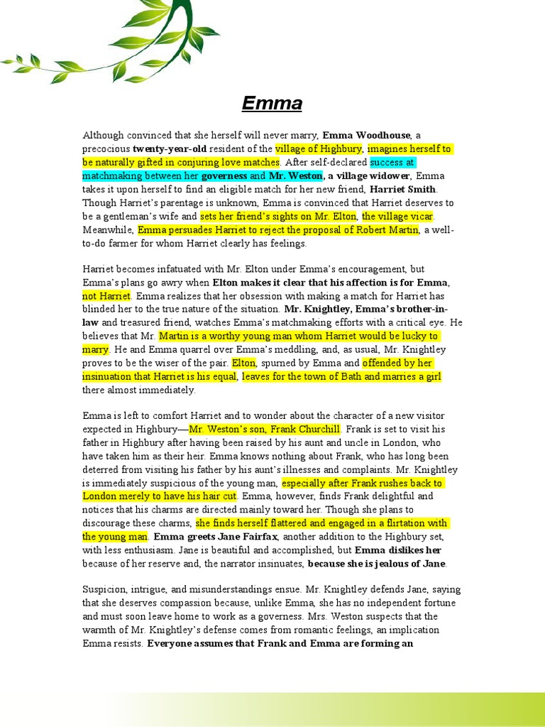 Emma: A Novel of Love, Intrigue and Self-Discovery in Early 19th ...