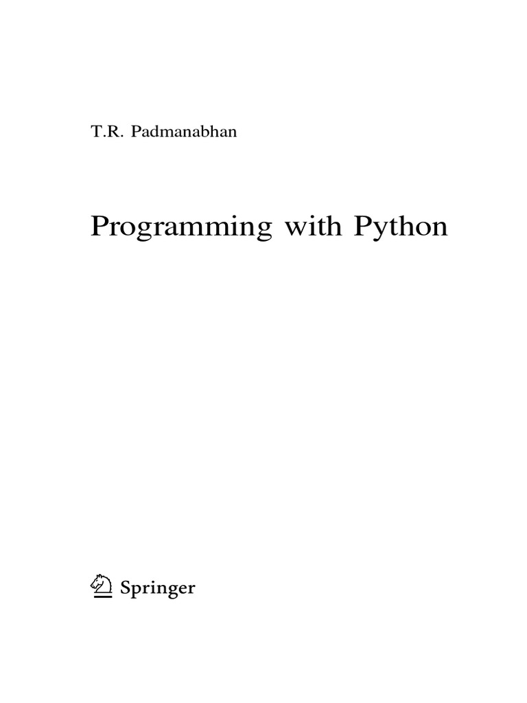 T.R. Padmanabhan-Programming With Python-Springer (2016) | PDF ...