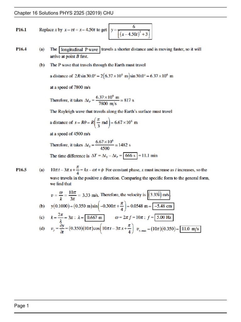 Chapter 16 Solutions | PDF