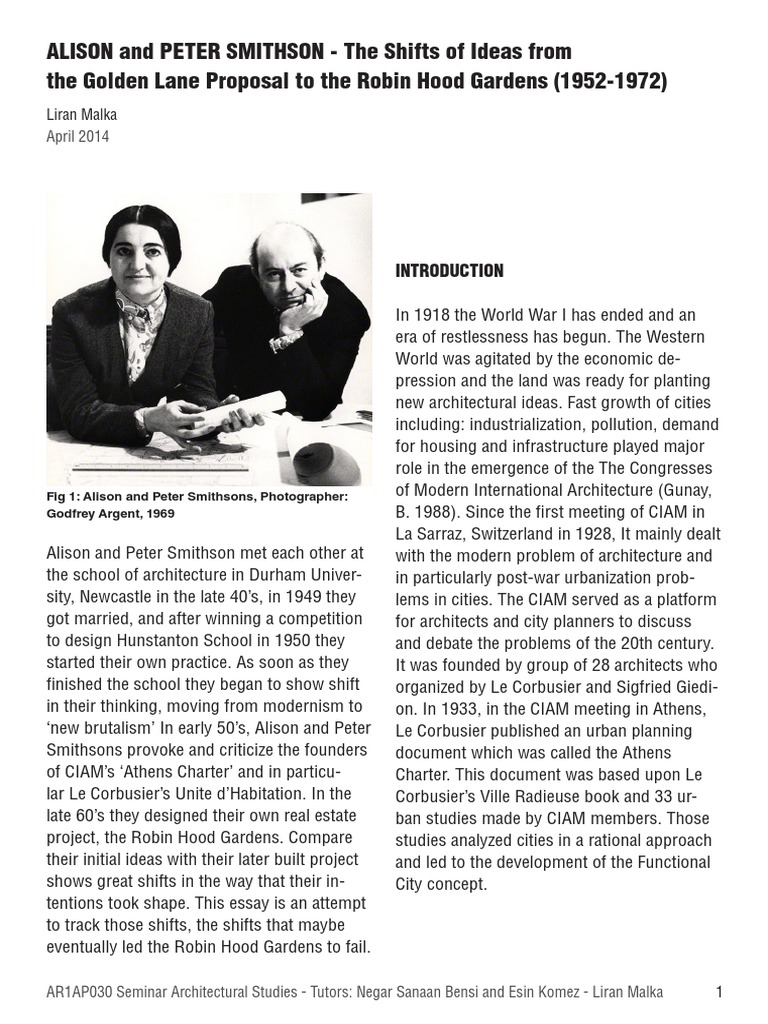 Alison and Peter Smithson - The Shifts of | PDF | Art