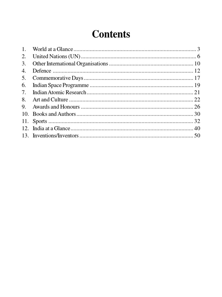 Miscellaneous Important General Awareness | PDF | International ...