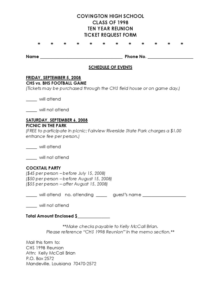 Ticket Request Form | PDF