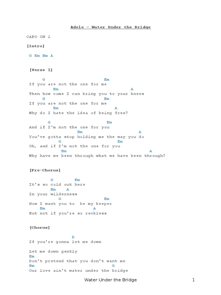 Adele - Water Under The Bridge | PDF | Song Structure | Singles (Music)