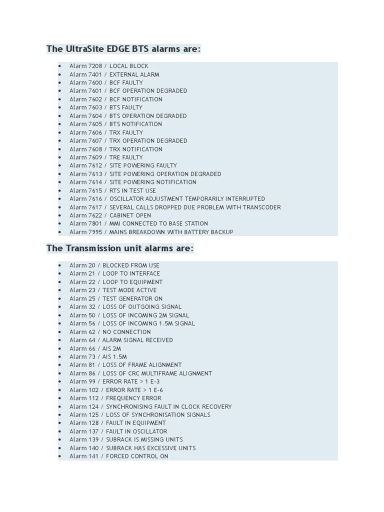 NSN Alarm Code | PDF