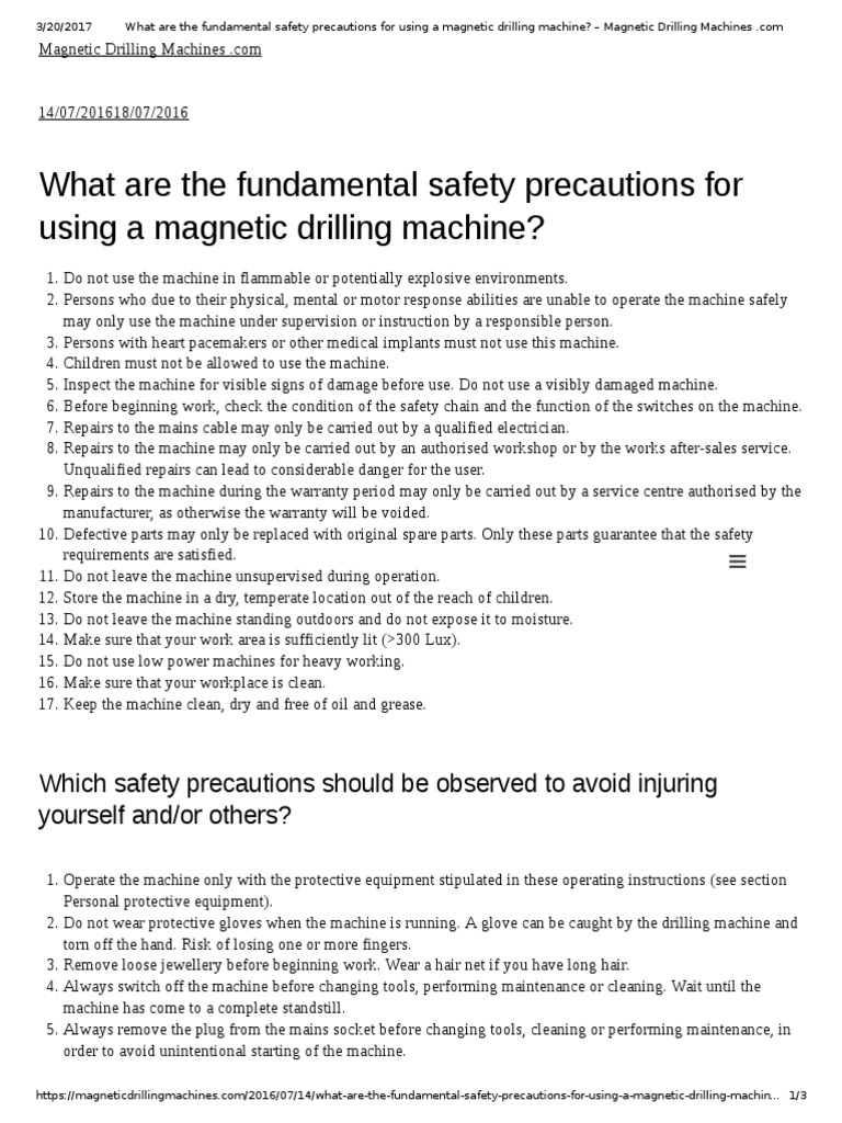 What Are The Fundamental Safety Precautions For Using A Magnetic ...