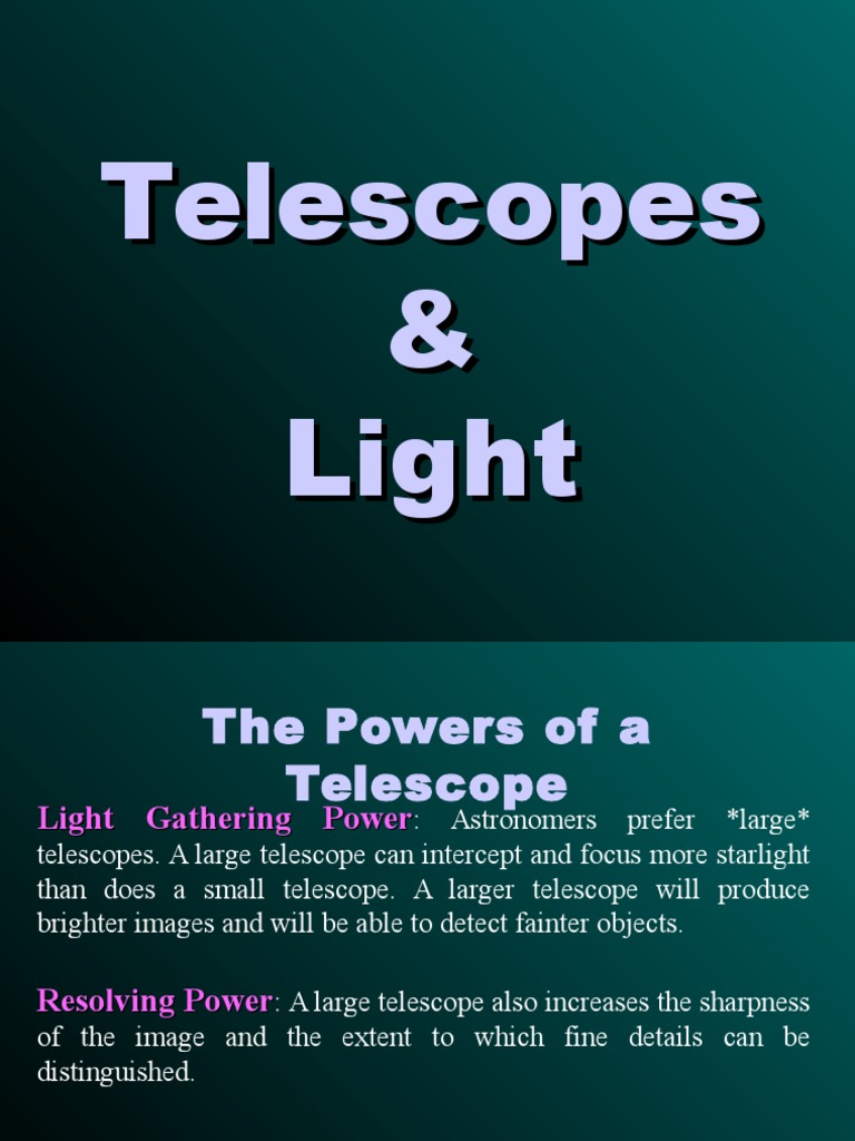 Telescopes | PDF | Lens (Optics) | Angular Resolution